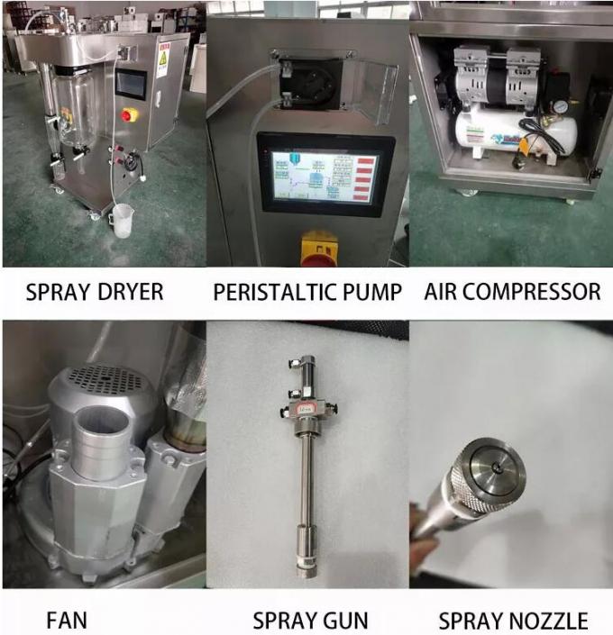 1500mL/H~2500ml/H Water Evaporation Bench Type Spray Dryer For Milk Powder